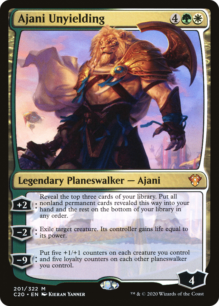 Ajani Unyielding (C20-201) - Commander 2020 – Many Realms
