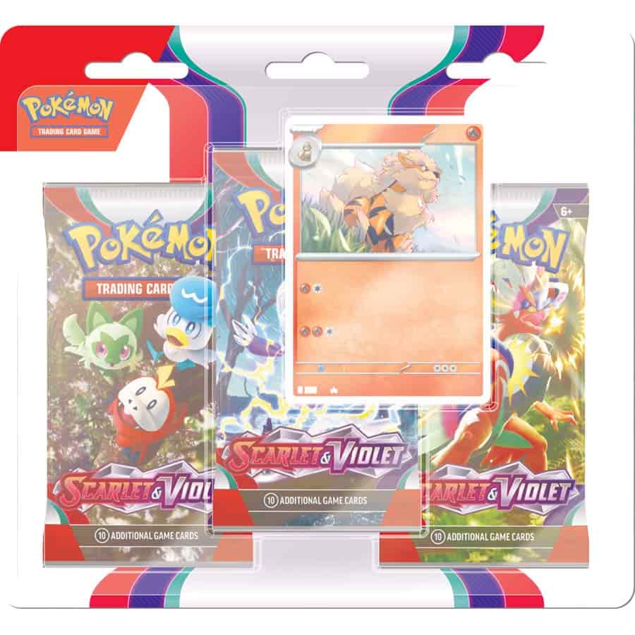 Pokemon - Scarlet and Violet Three-Booster Blister (Styles May Vary ...